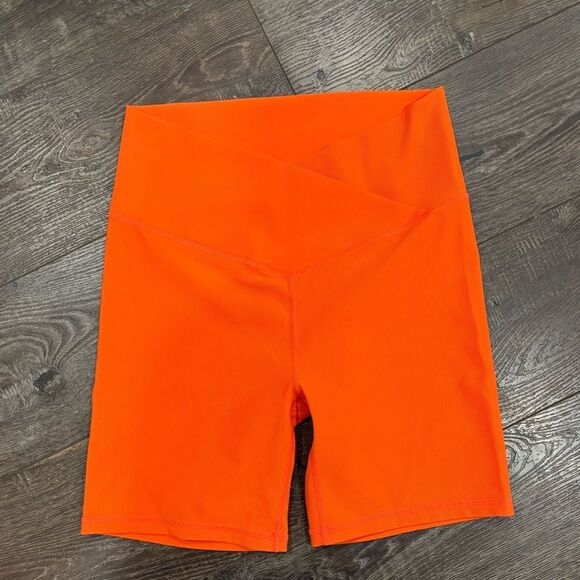 Shorts | Wilo Neon Orange Biker Shorts | Poshmark